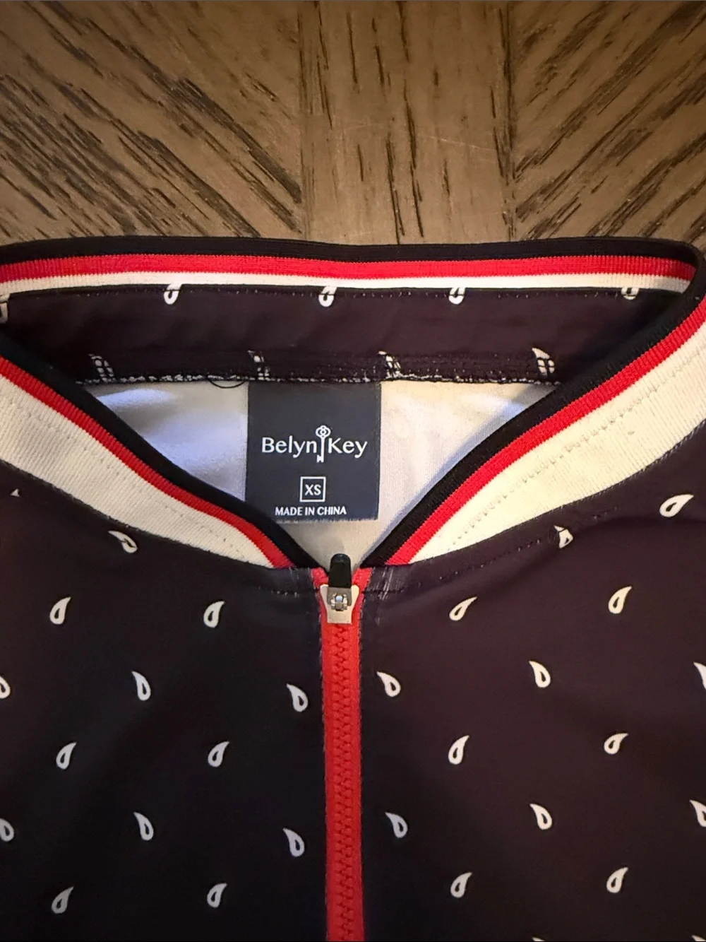 Belyn Key | Tops | Belyn Key Black Polo Top With White Teardrop Print ...